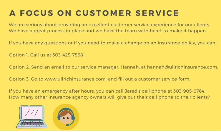 Focus on customer service - Ullrich Insurance